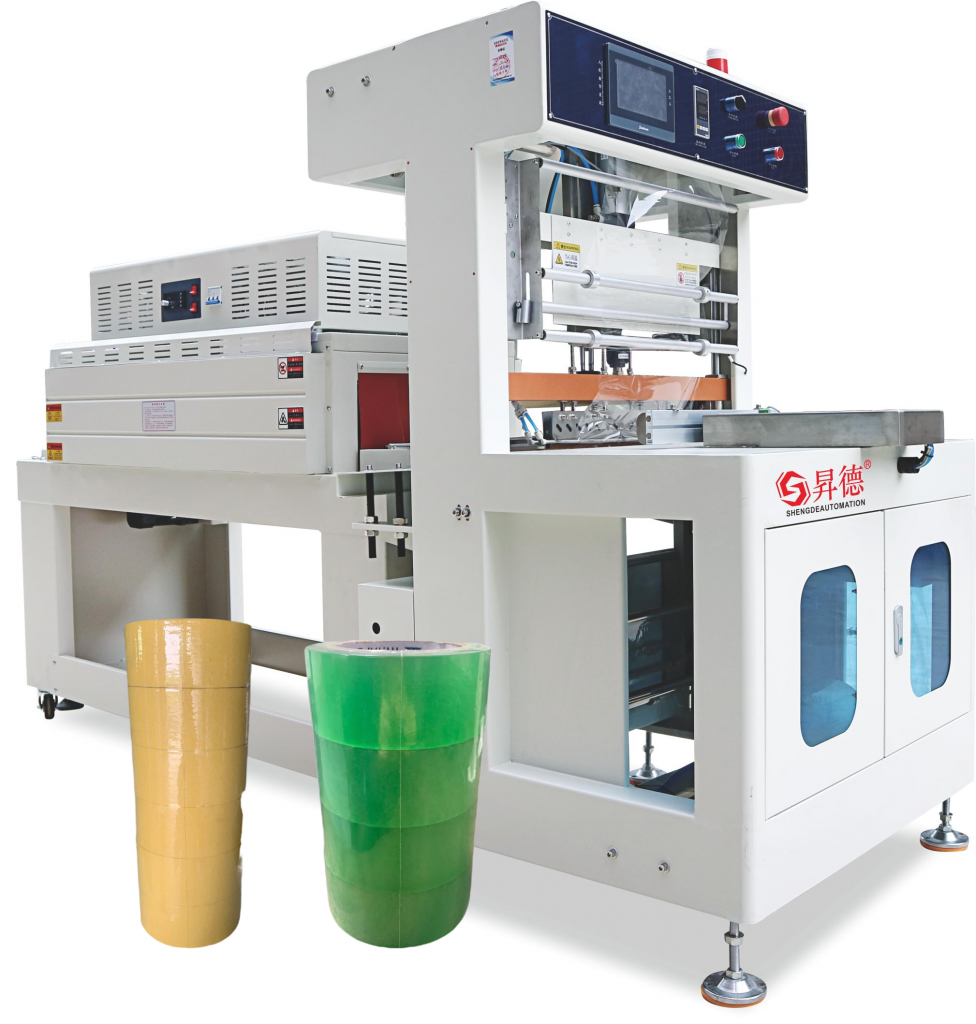 SD-1010 Semi-auto cuff type sleeve film tape shrink packing mahcine ...